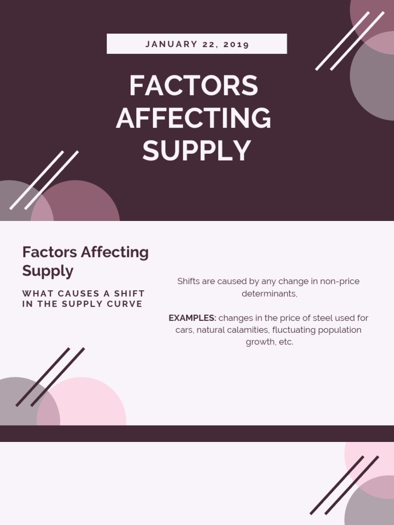 Factors Affecting Supply | PDF | Supply (Economics) | Business