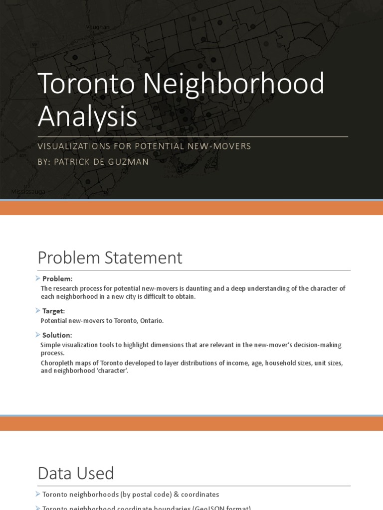 Toronto Neighborhood Analysis Presentation | PDF | Toronto | Cluster ...