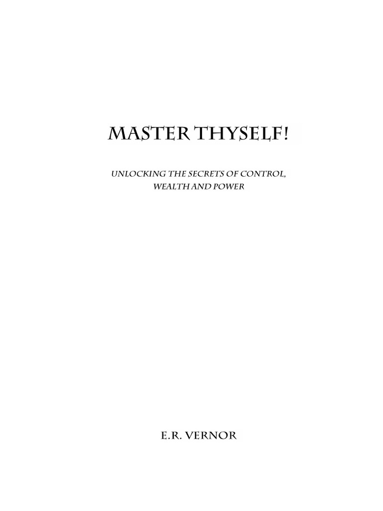 Master Thyself Book Final Reformatted | PDF | The Prince