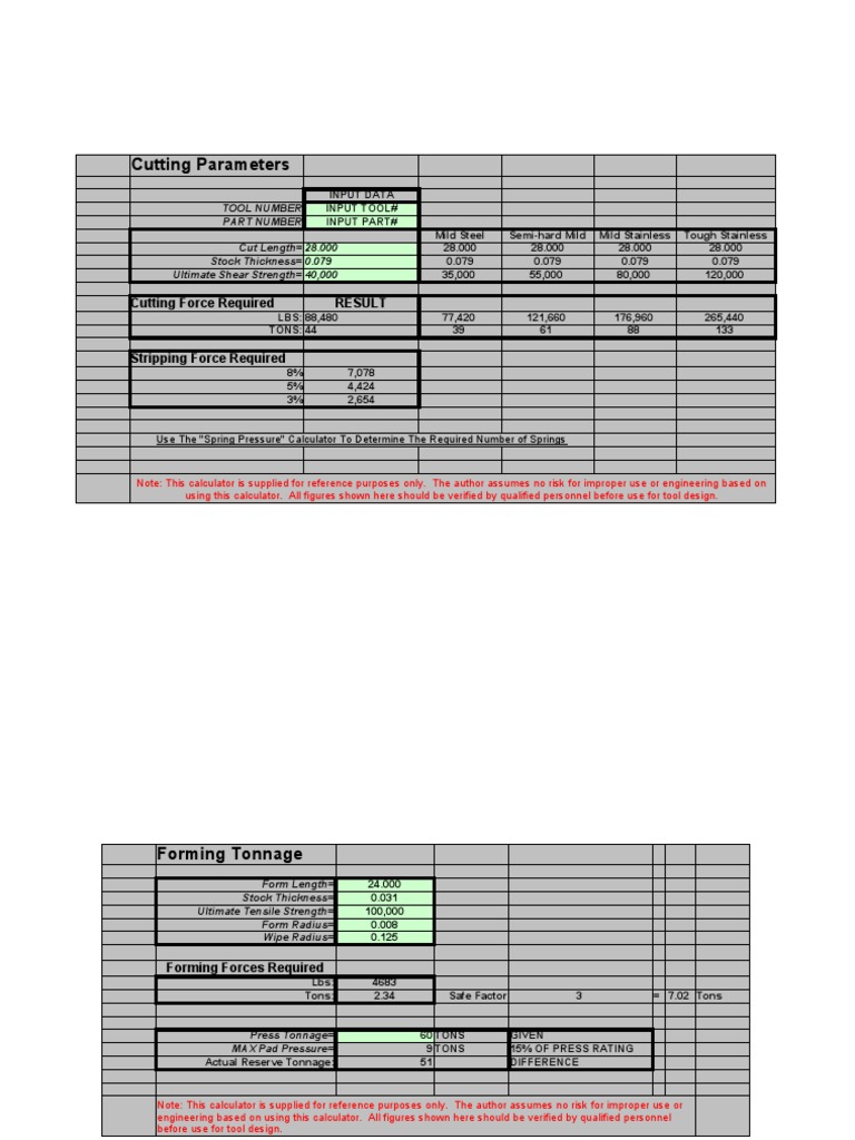 Tool Engineering Calculator | PDF | Engineering Tolerance | Building ...