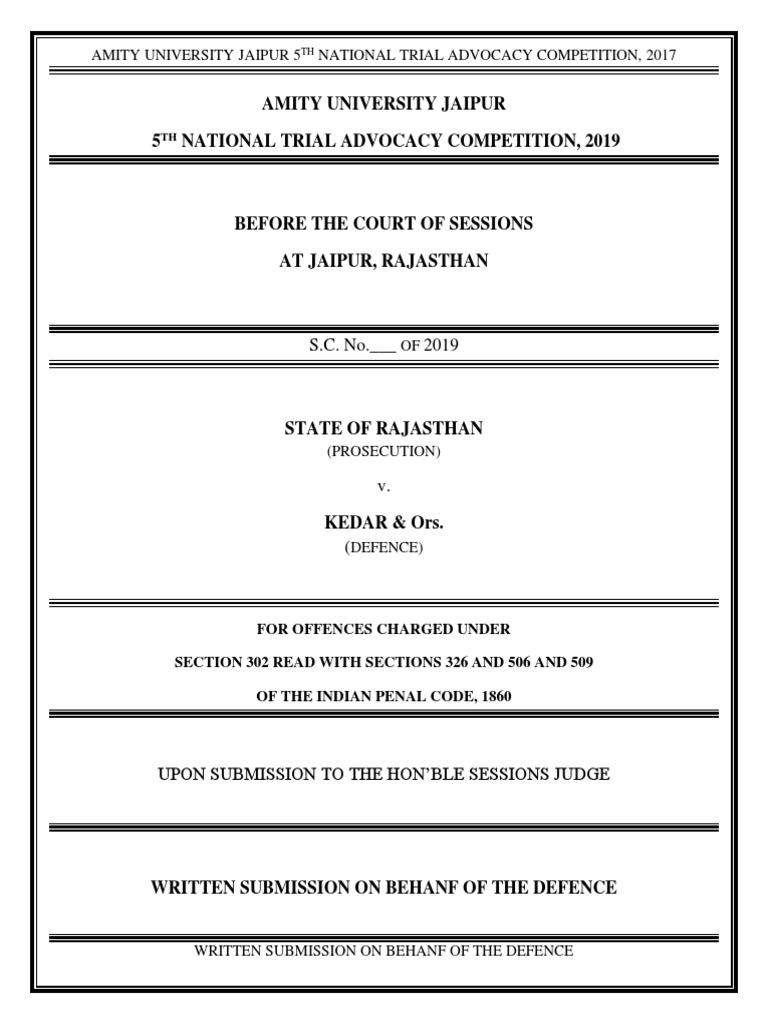 Defense Empty Template | PDF | Intimidation | Crime & Violence