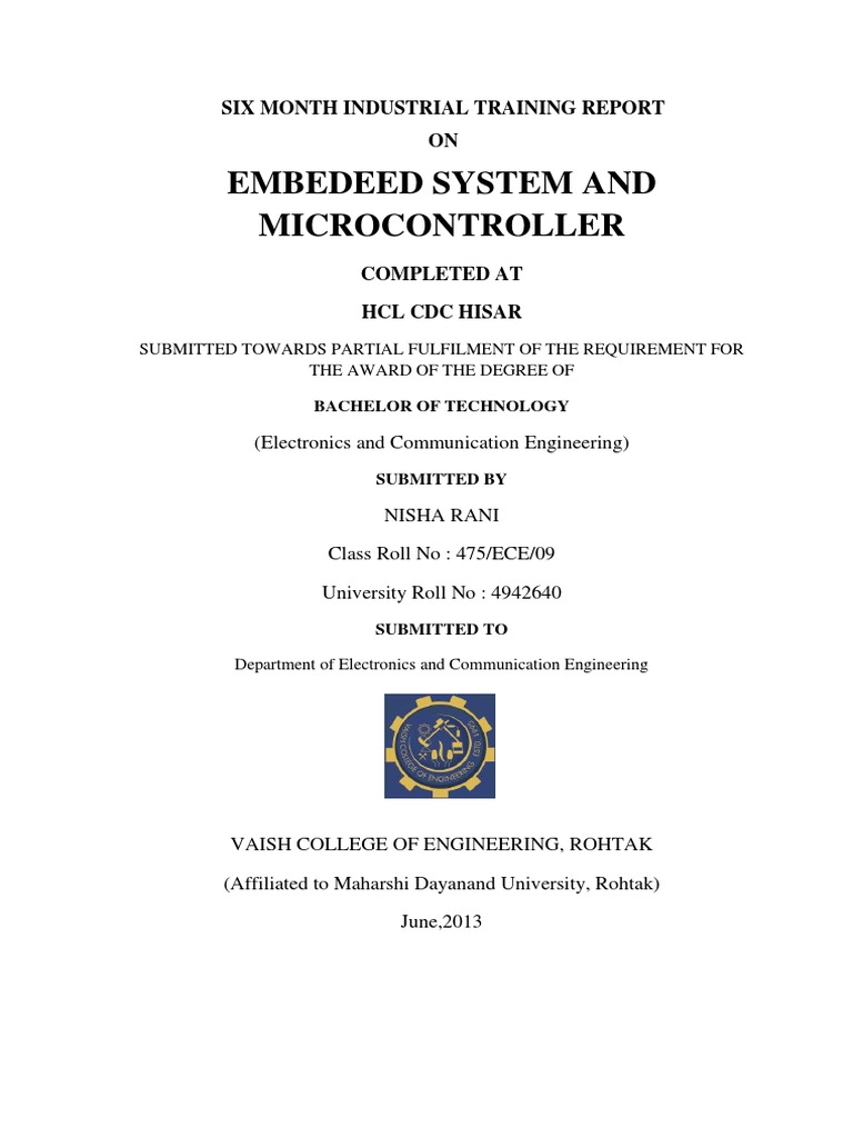 Embedded System Project Report | PDF | Microcontroller | Microprocessor