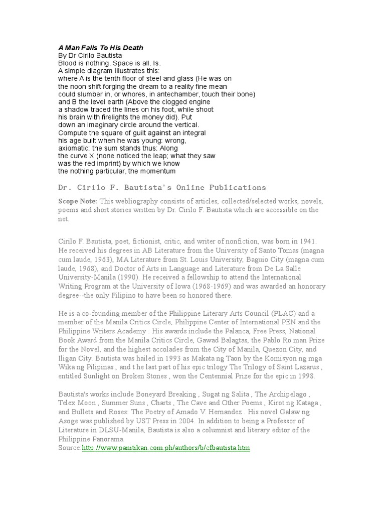 Analysis of "A Man Falls to His Death" | PDF | Biblical Criticism ...