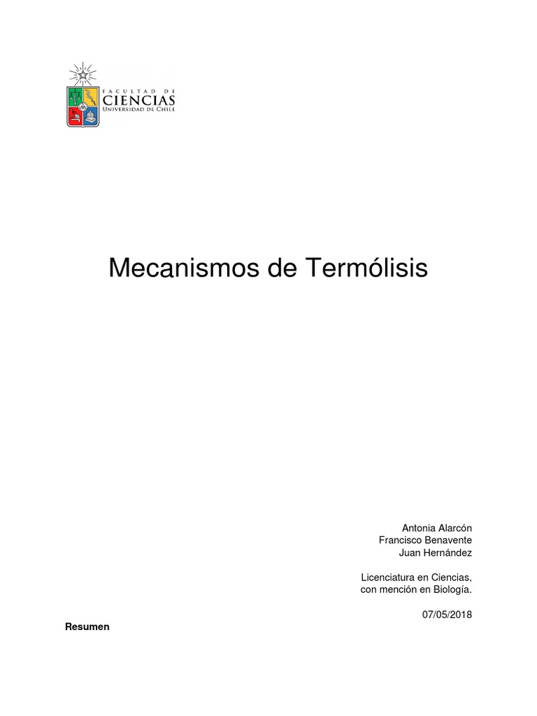 Mecanismos de Termolisis | PDF | Calor | Temperatura