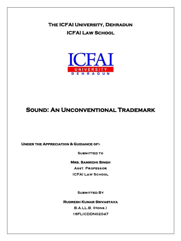 Sound as an Unconventional Trademark | PDF | Trademark | Intellectual ...