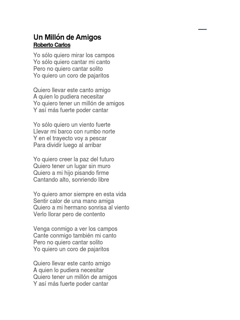 Un millón de amigos - Letra completa | PDF