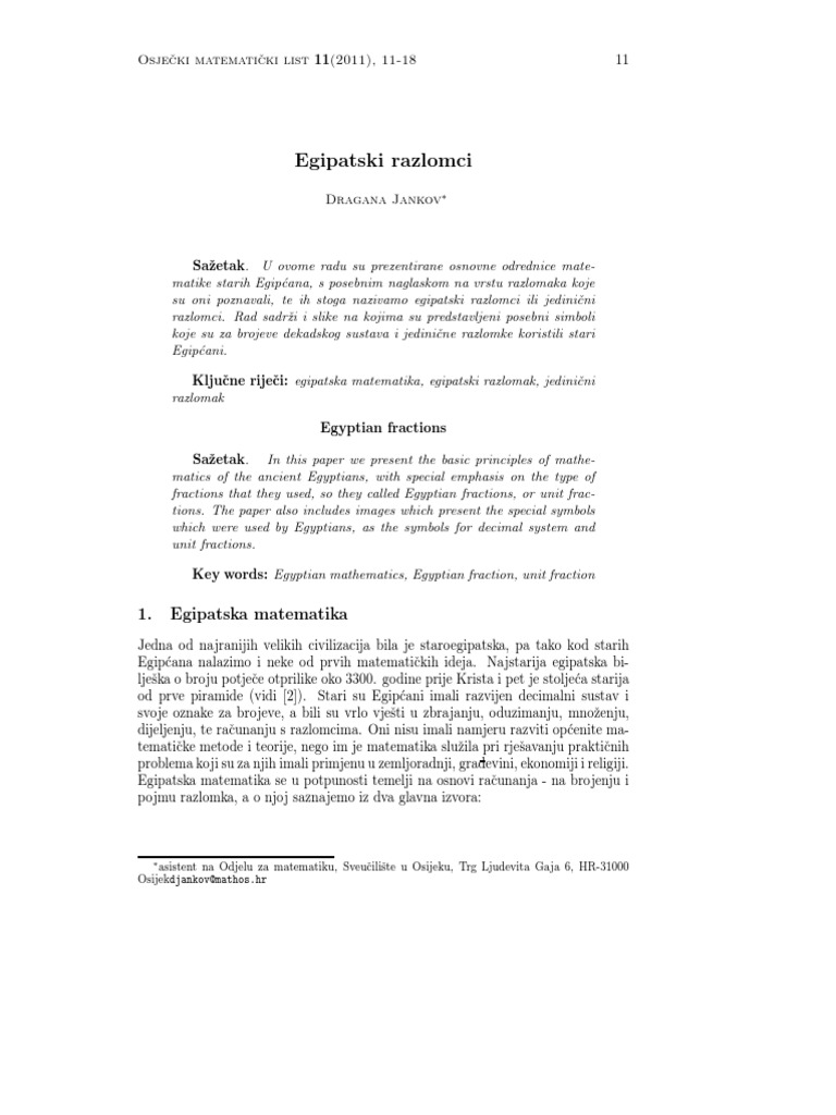 Egipatski Razlomci | PDF