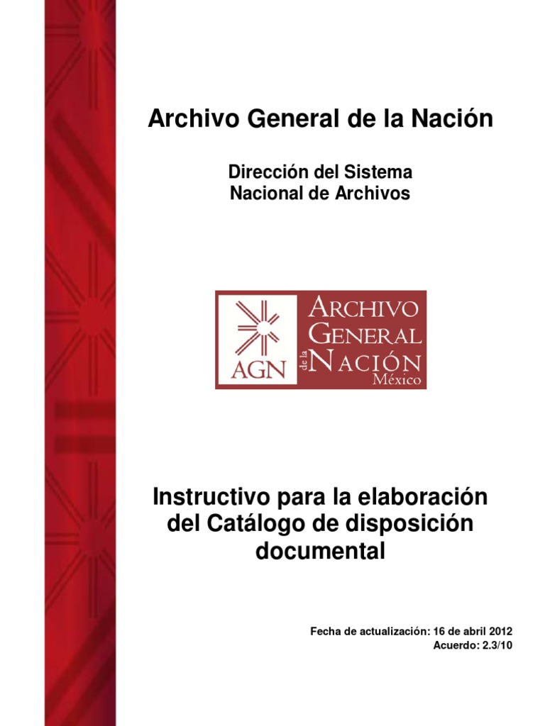 Catalogo de Disposición Documental AGN | PDF | Archivo de computadora