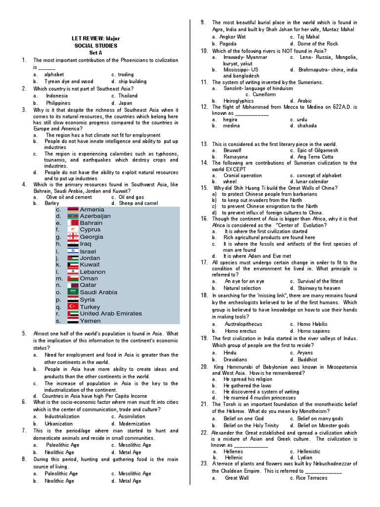 Let Reviewer Social Studies A1 | PDF | Homo | Asia