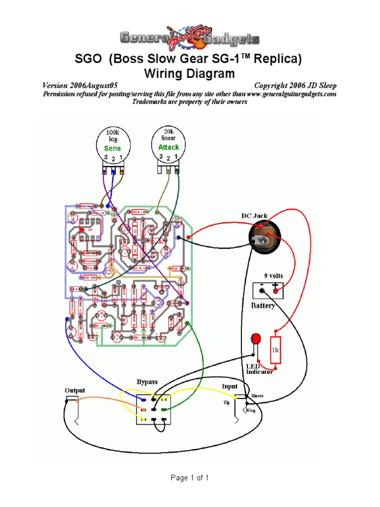 SGO (Boss Slow Gear SG-1 Replica) Wiring Diagram: Trademarks Are ...