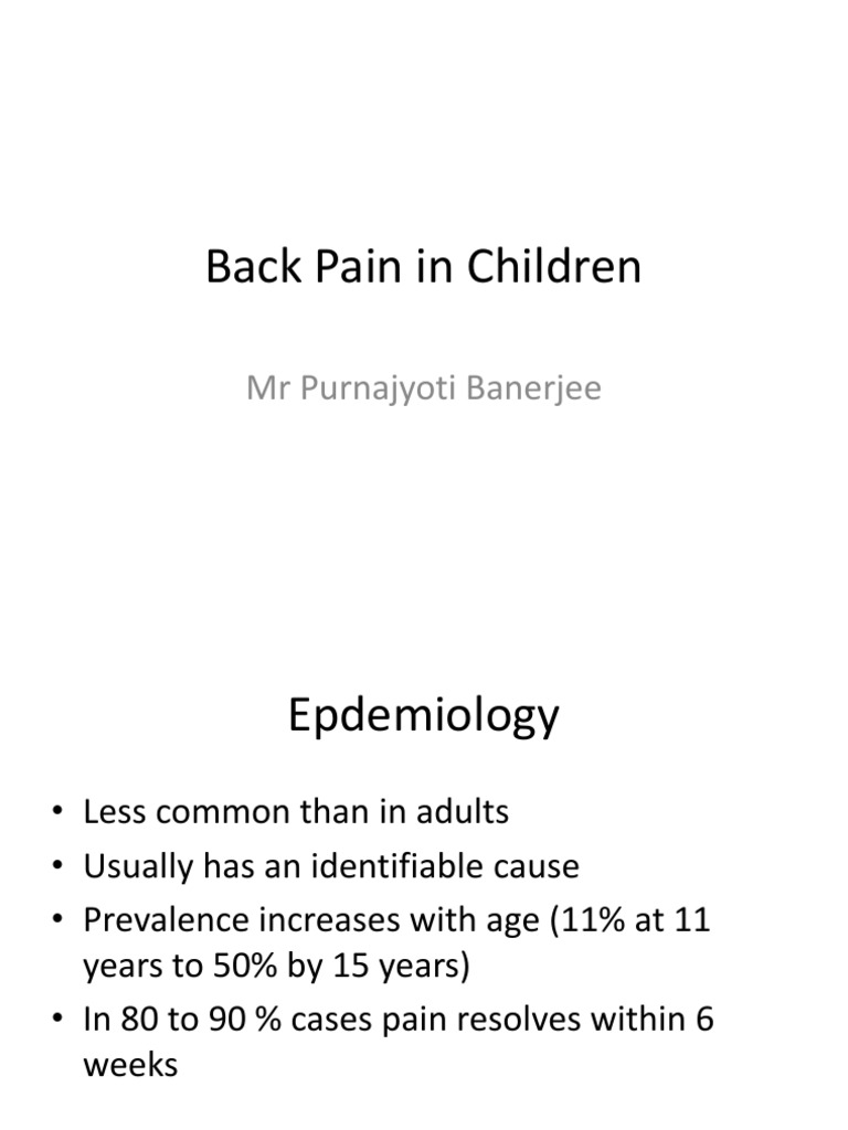 How To Assess and Manage Back Pain in A Child | Download Free PDF ...