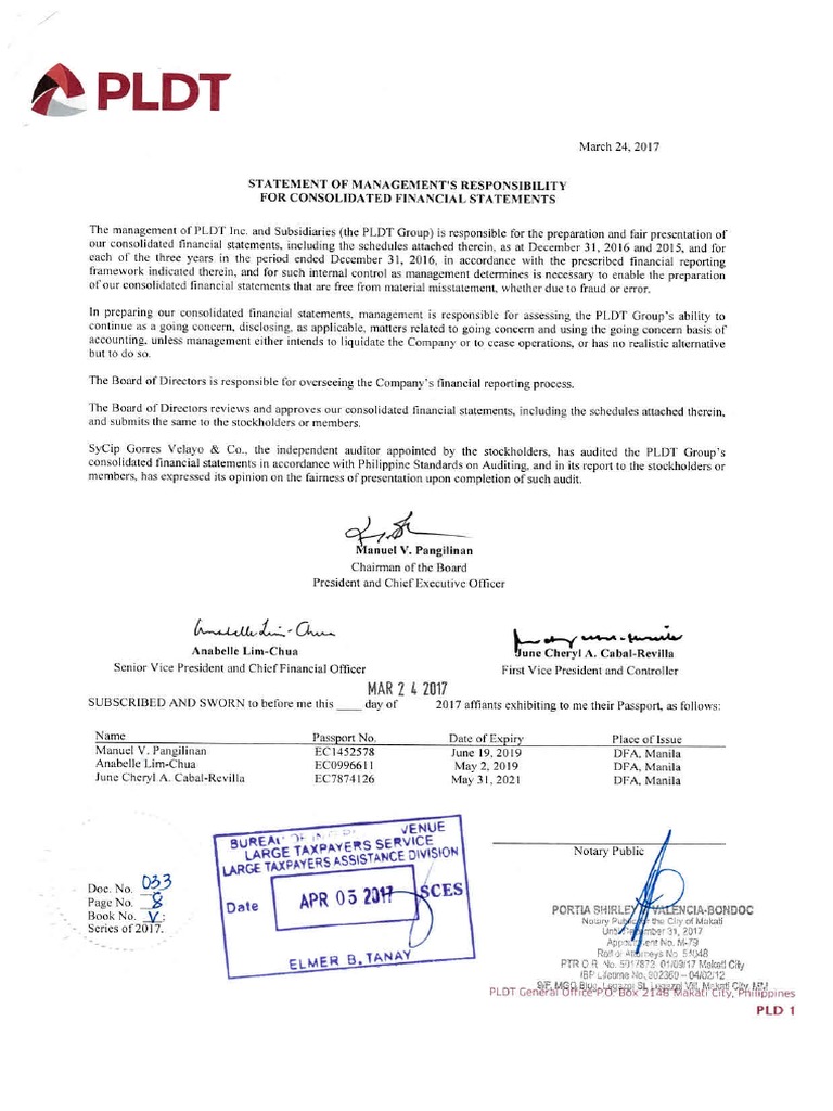 PLDT Audited Fs | PDF | Goodwill (Accounting) | American Depositary Receipt