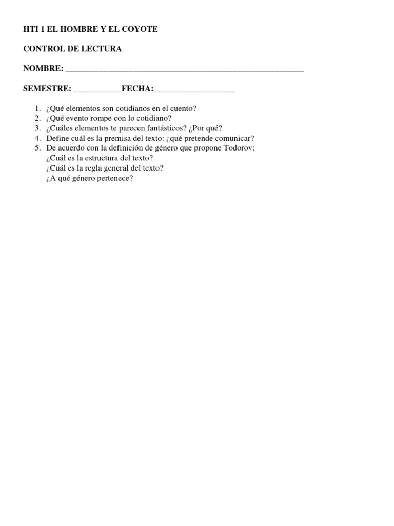 Hti 1 El Hombre y El Coyote | PDF | Relaciones personales, crianza y desarrollo personal ...