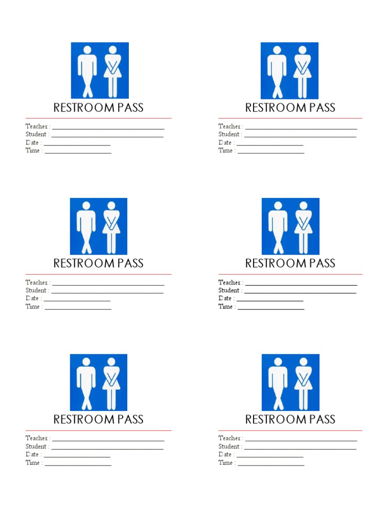 Restroom Pass Template | PDF | Career & Growth