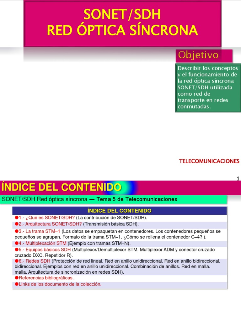 Jerarquia Digital Sonet SDH 2019 PDF | PDF | Red de computadoras | Datos de computadora