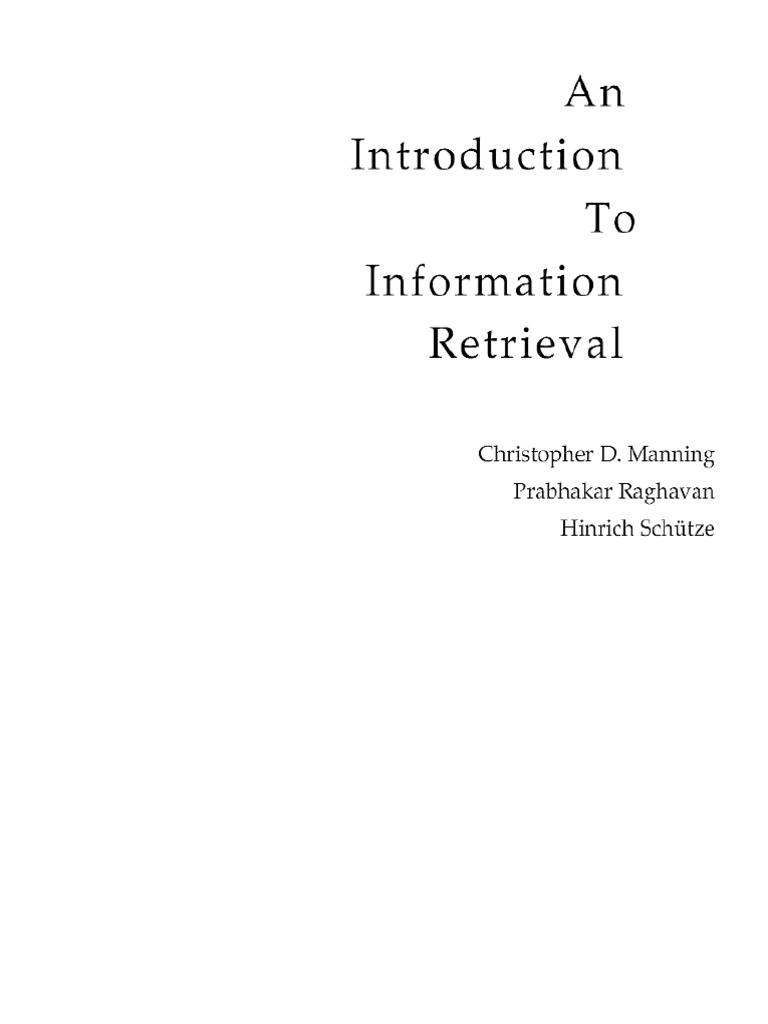 CS726 - Solution Manual - Introduction To Information Retrieval | PDF ...