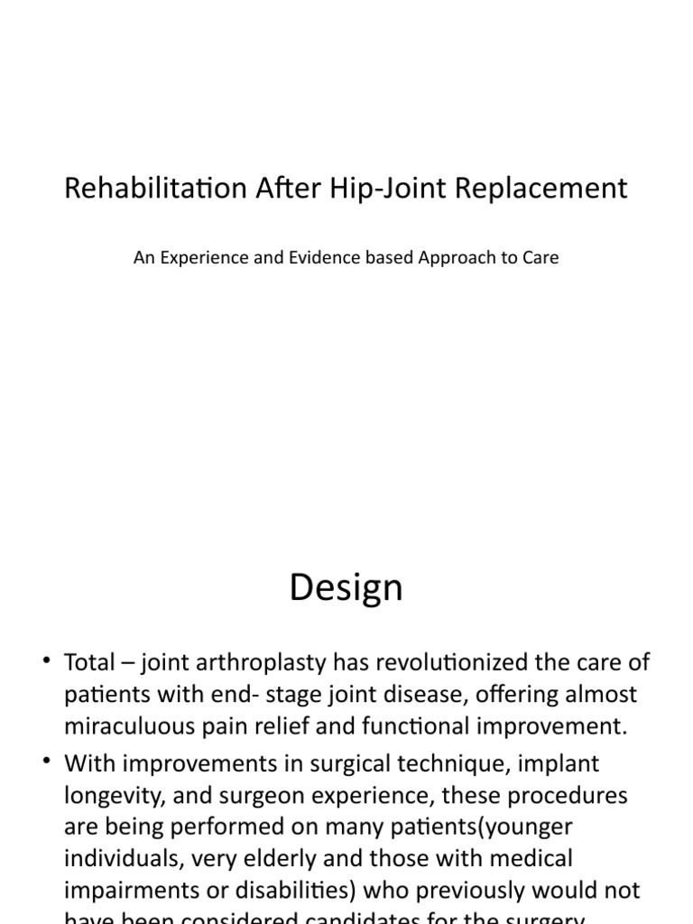 Rehabilitation Post Hip Arthroplasty | PDF | Surgery | Anatomical Terms ...