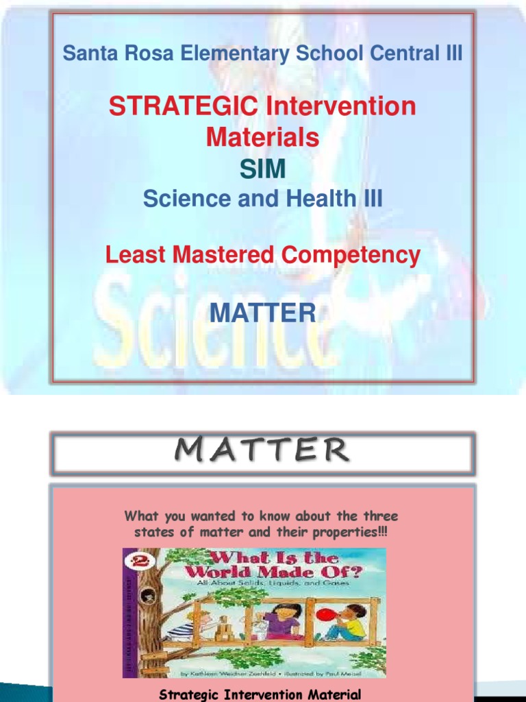 STRATEGIC Intervention Materials: Matter | PDF | Matter | Gases