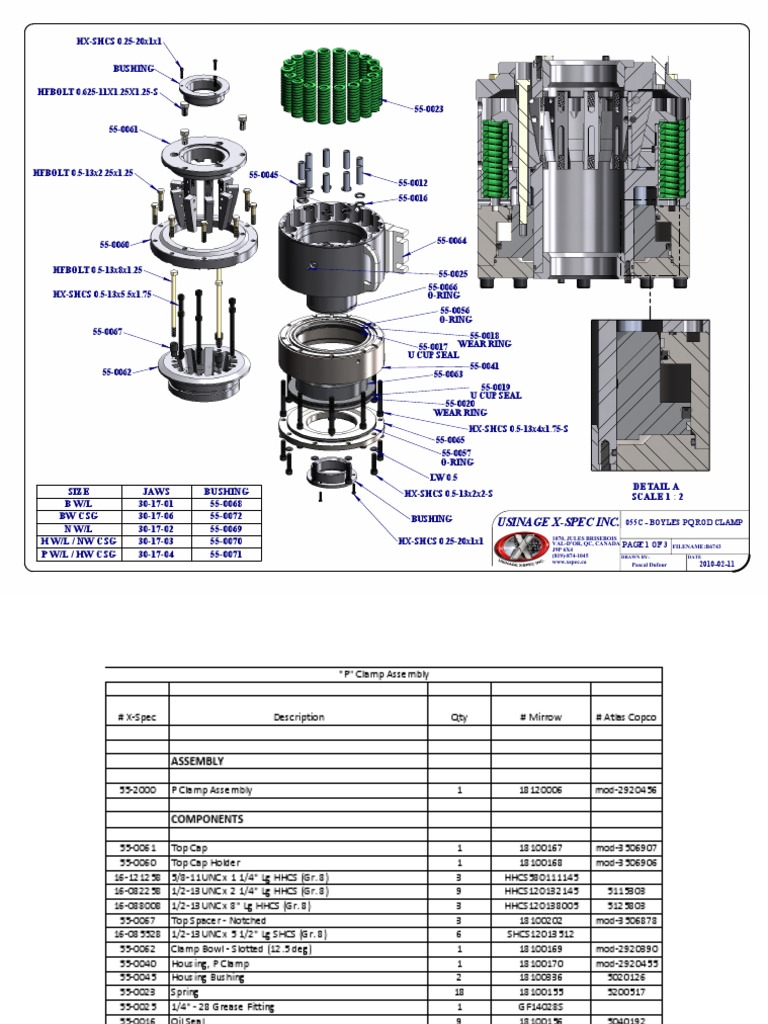 P Clamp Assembly: Detailed Parts List and Drawings for Rod Grip Clamp ...