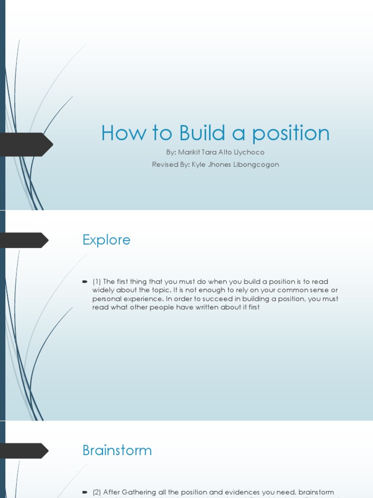 How To Build A Position | PDF
