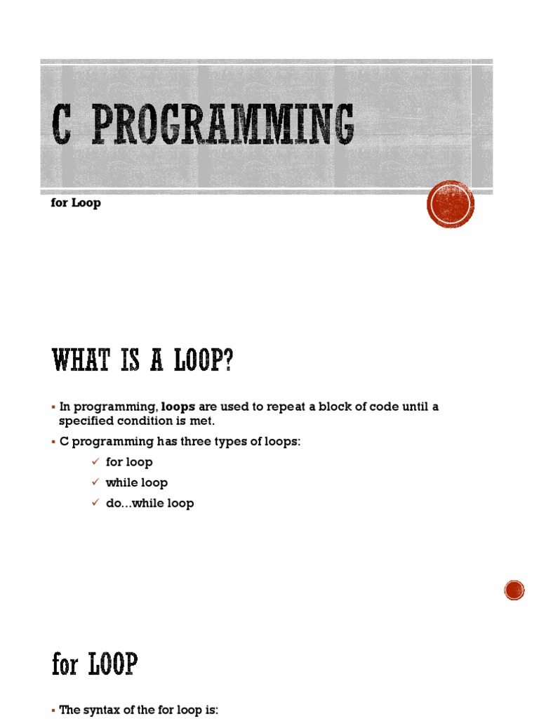 For Loop | PDF