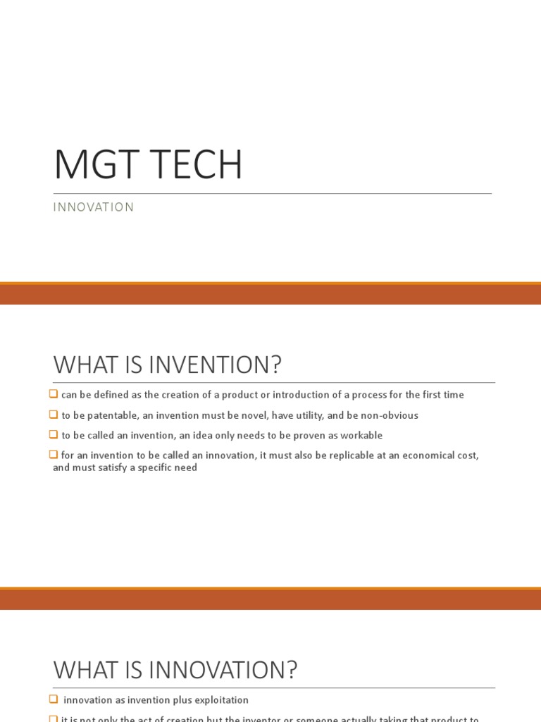 Management Technology | PDF | Invention | Innovation