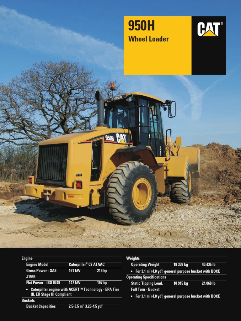 950h Caterpillar Medidas | PDF | Loader (Equipment) | Transmission ...