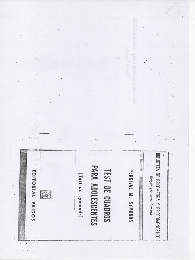 Test de Cuadros para Adolescentes - Percival M. Symonds | PDF ...