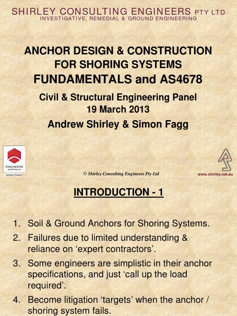Anchor Design | PDF | Geotechnical Engineering | Building Engineering