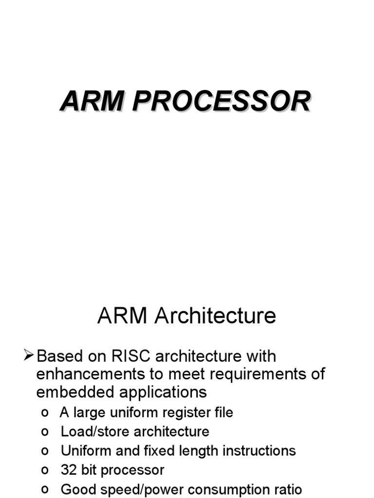 Arm Processor | PDF | Arm Architecture | Central Processing Unit