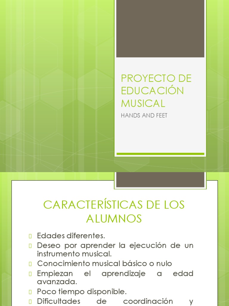 Proyecto Educación Musical | PDF | Ritmo | Aprendizaje