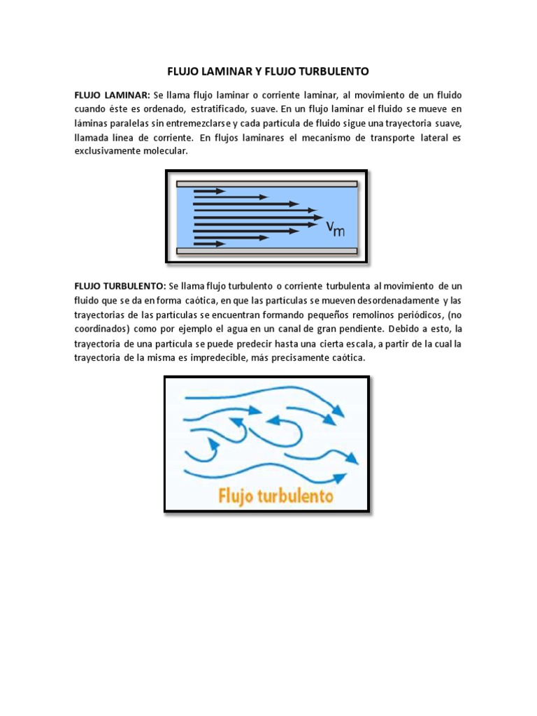 Flujo Laminar y Flujo Turbulento | PDF | Flujo laminar | Viscosidad