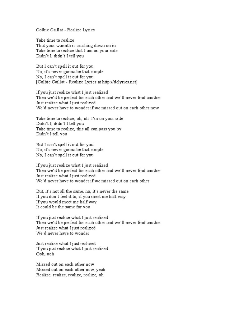 Realize Colbie Caillat