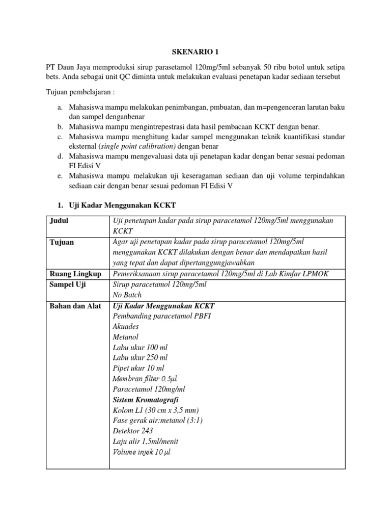 Protokol Uji Skenario 1 - Tutorial C | PDF
