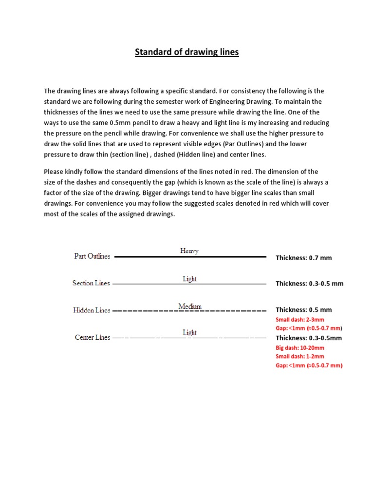 Engineering Drawing Line Standards | PDF