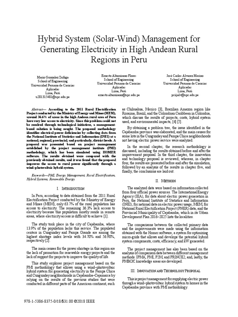 Hybrid System (Solar-Wind) Management For Generating Electricity in ...