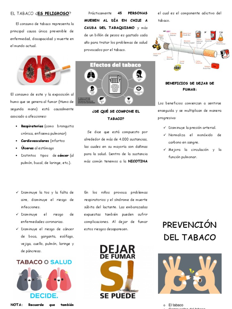 Triptico Tabaco | PDF | Nicotina | Enfermedades y trastornos
