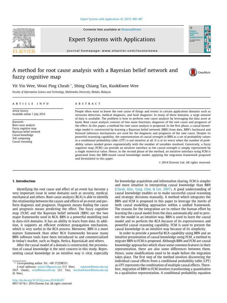 A Method For Root Cause Analysis With A Bayesian Belief Network and Fuzzy Cognitive Map PDF ...