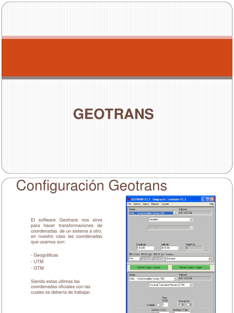 Configuración del Software Geotrans | PDF | Infografia | Datos geográficos e información