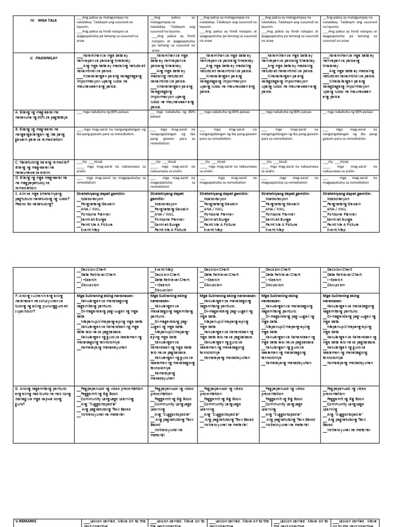 DLL Reflection Both English and Filipino | PDF