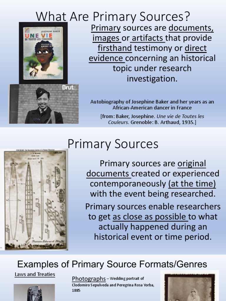 Primary and Secondary Resources PDF | PDF | Primary Sources | Witness