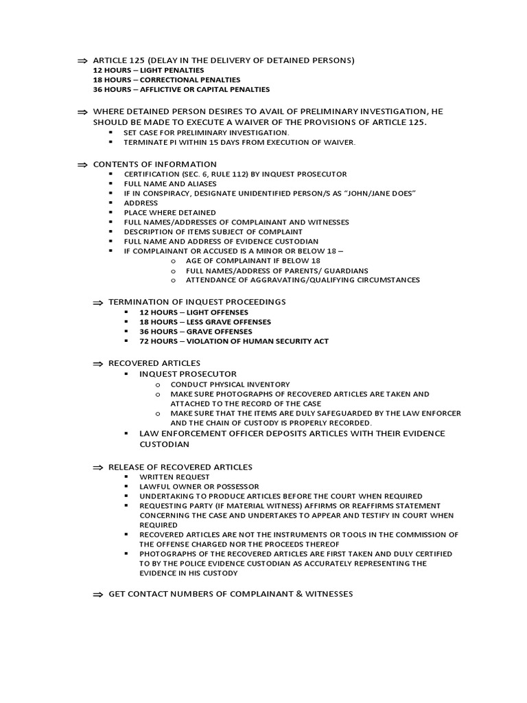 12 Hours - Light Penalties 18 Hours - Correctional Penalties 36 Hours ...