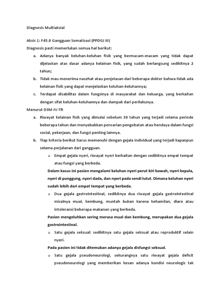 Diagnosis Multiaksial Kasus 3 | PDF