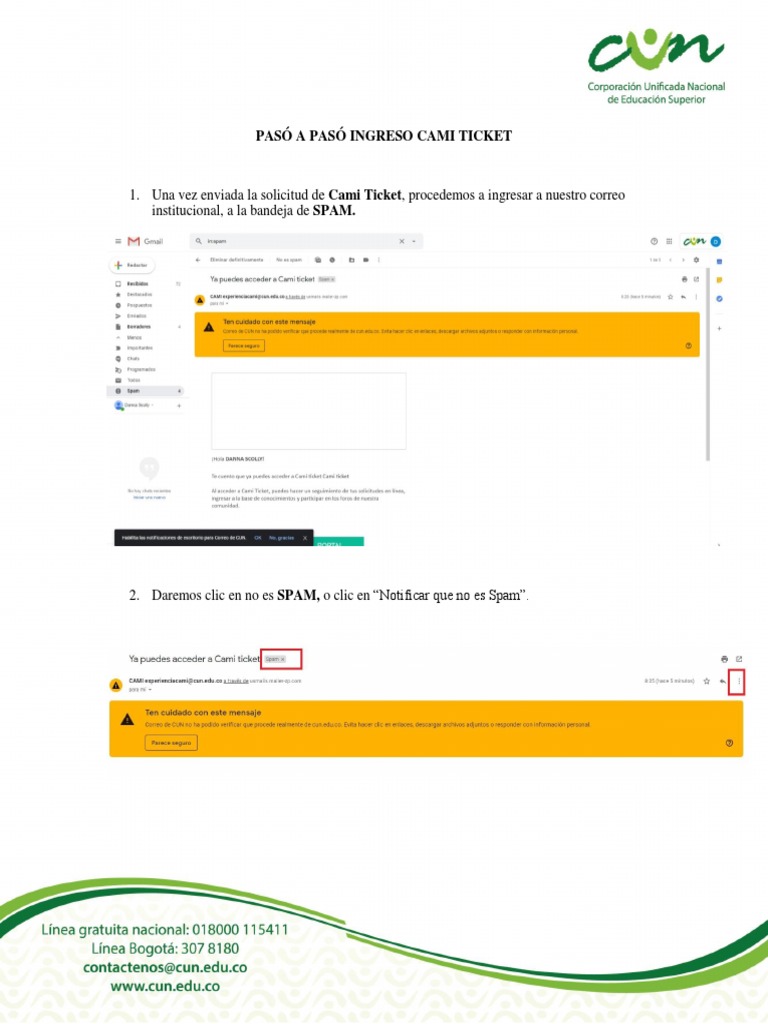 Cómo registrarse en Cami Ticket y realizar el paso a paso para ingresar una solicitud | PDF
