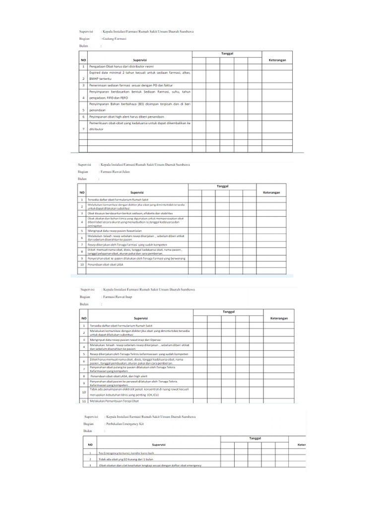 Form Ceklist | PDF