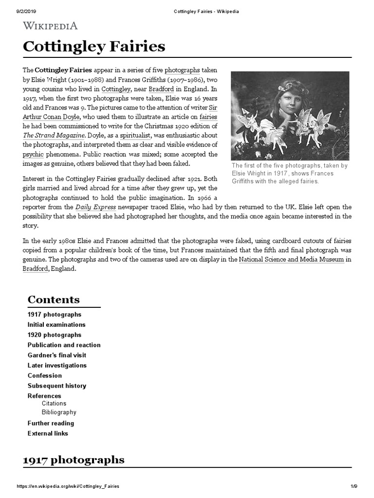 The Cottingley Fairies Poem | Cottingley Beck Fairies – PUNMCW