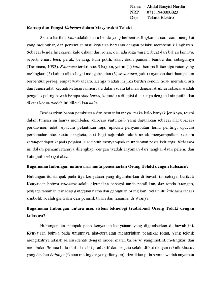 Fungsi Kalosara dalam Budaya Tolaki | PDF | Agama & Spiritualitas
