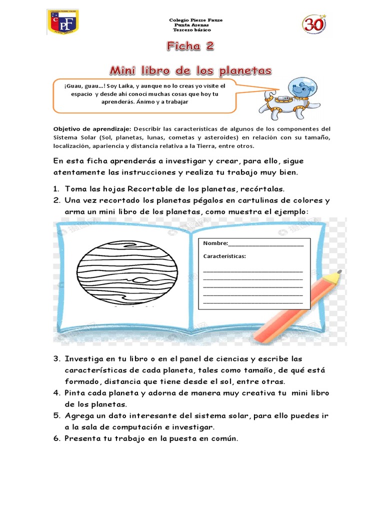 Mini libro del Sistema Solar para niños | PDF | Estudios de idiomas ...