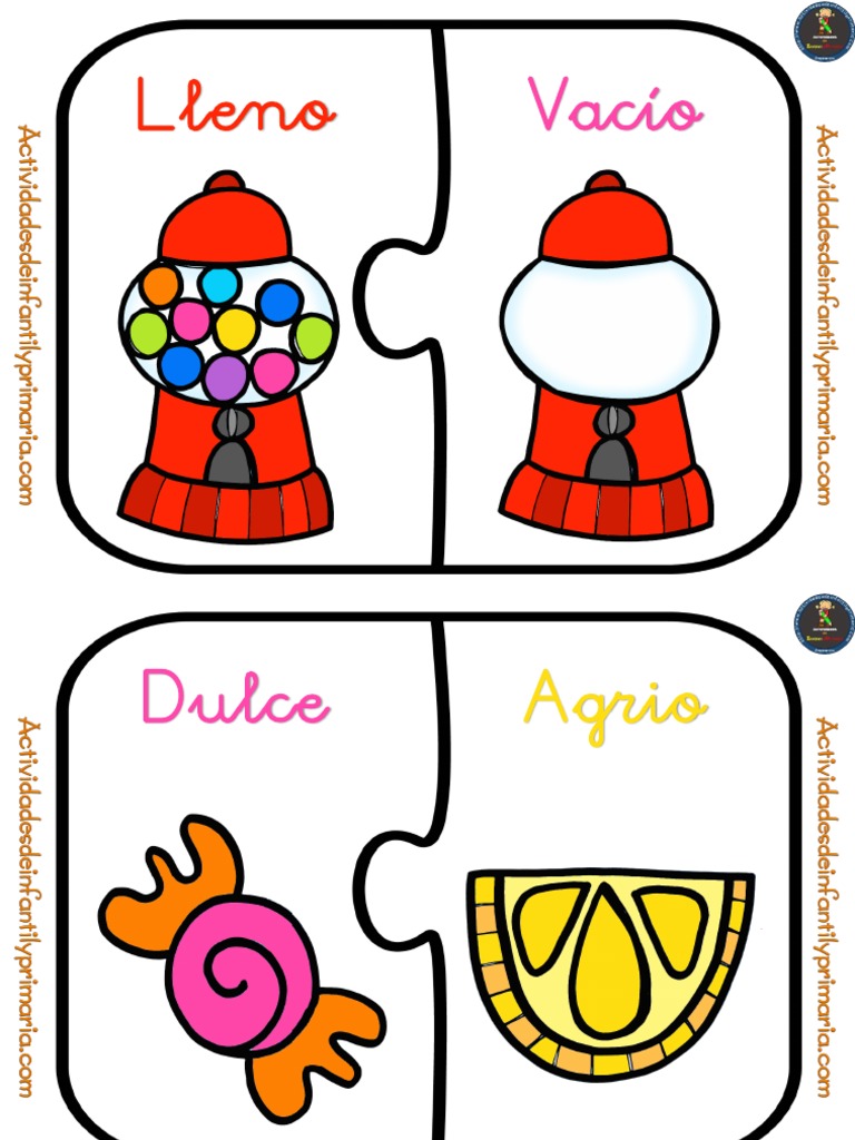 Puzzle para Trabajar Los Opuestos 6 10 | PDF