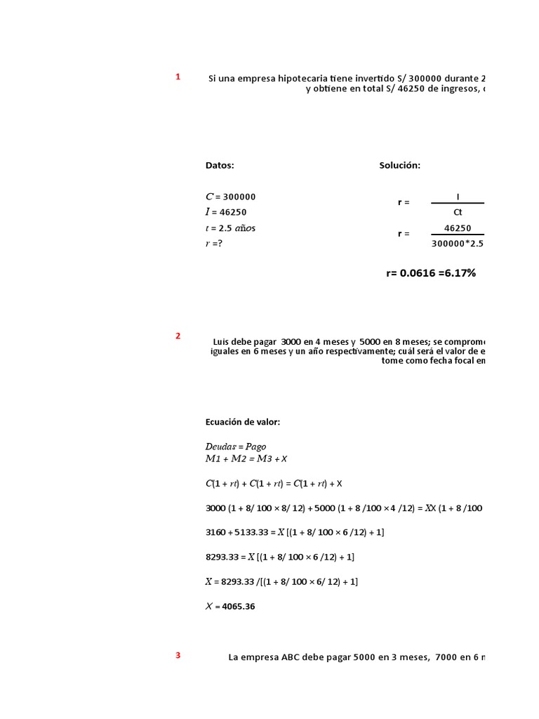 Ejercicios Simple y Comp | PDF